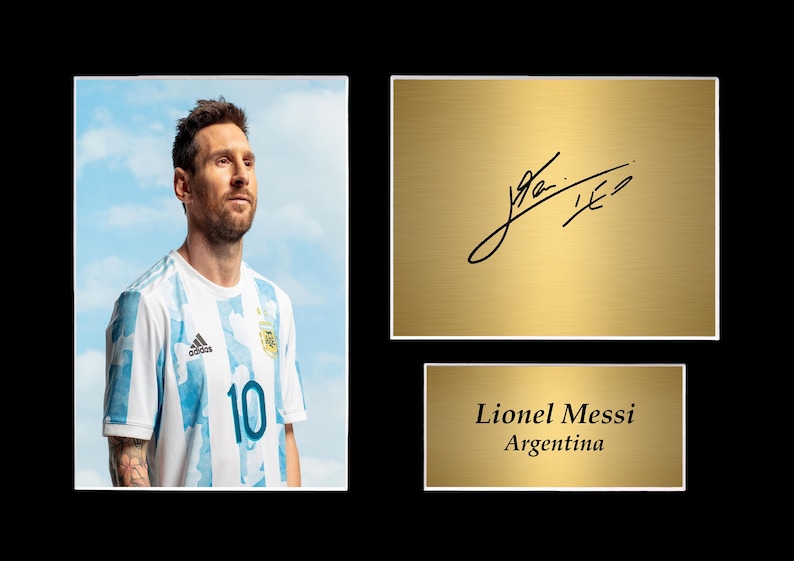 Signed Lionel Messi Argentina Mount Autograph Print A4 - Etsy