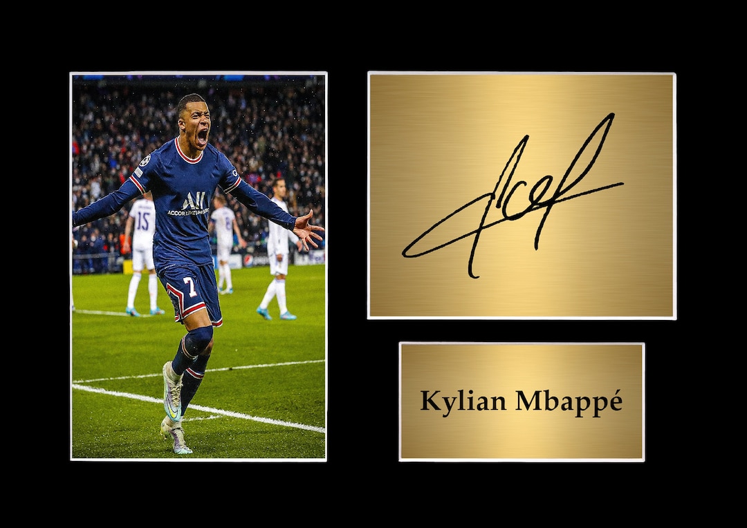 Kylian Mbappe Signed Autograph Football Fans Gifts A4 Mount - Etsy