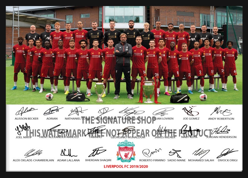 Liverpool Full Squad Team Signé Imprimé Autographes A4 | Etsy