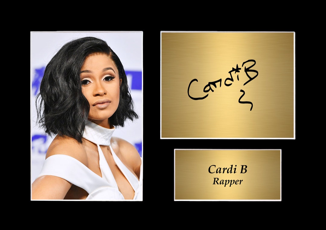 Signed Cardi B Mount Autograph Print A4 - Etsy