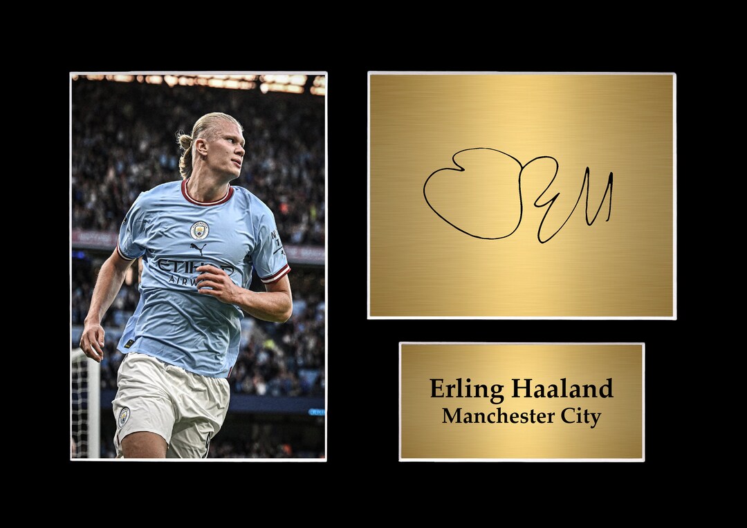 Erling Haaland Man City Signed Printed Autograph A4 - Etsy UK