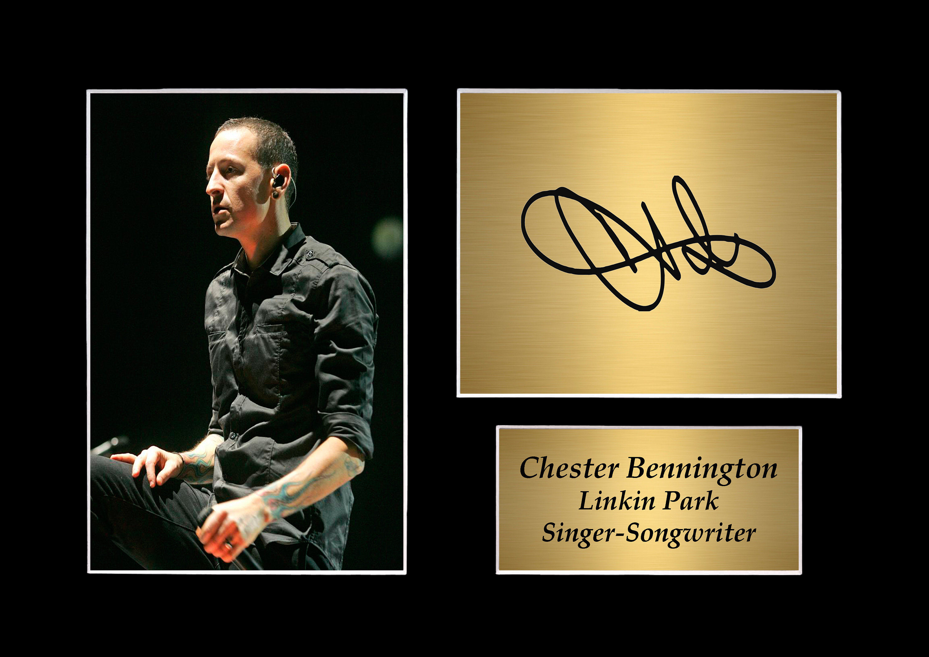 Firmado Chester Bennington Mount Autograph Print A4 - Etsy España