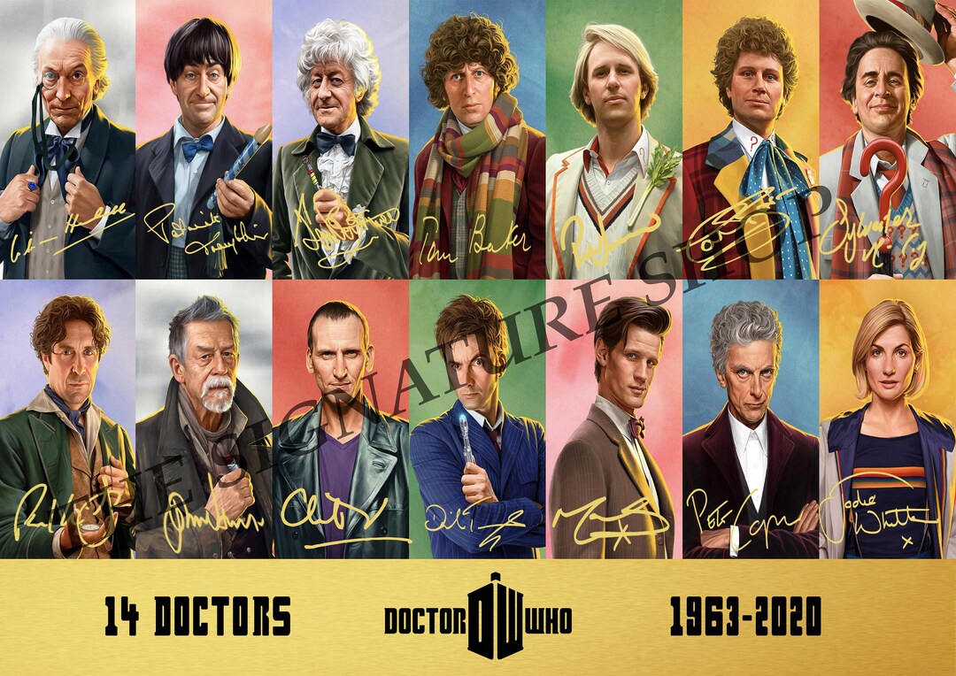 Signed Print of 14 Doctors Who Played Doctor Who DIGITAL - Etsy
