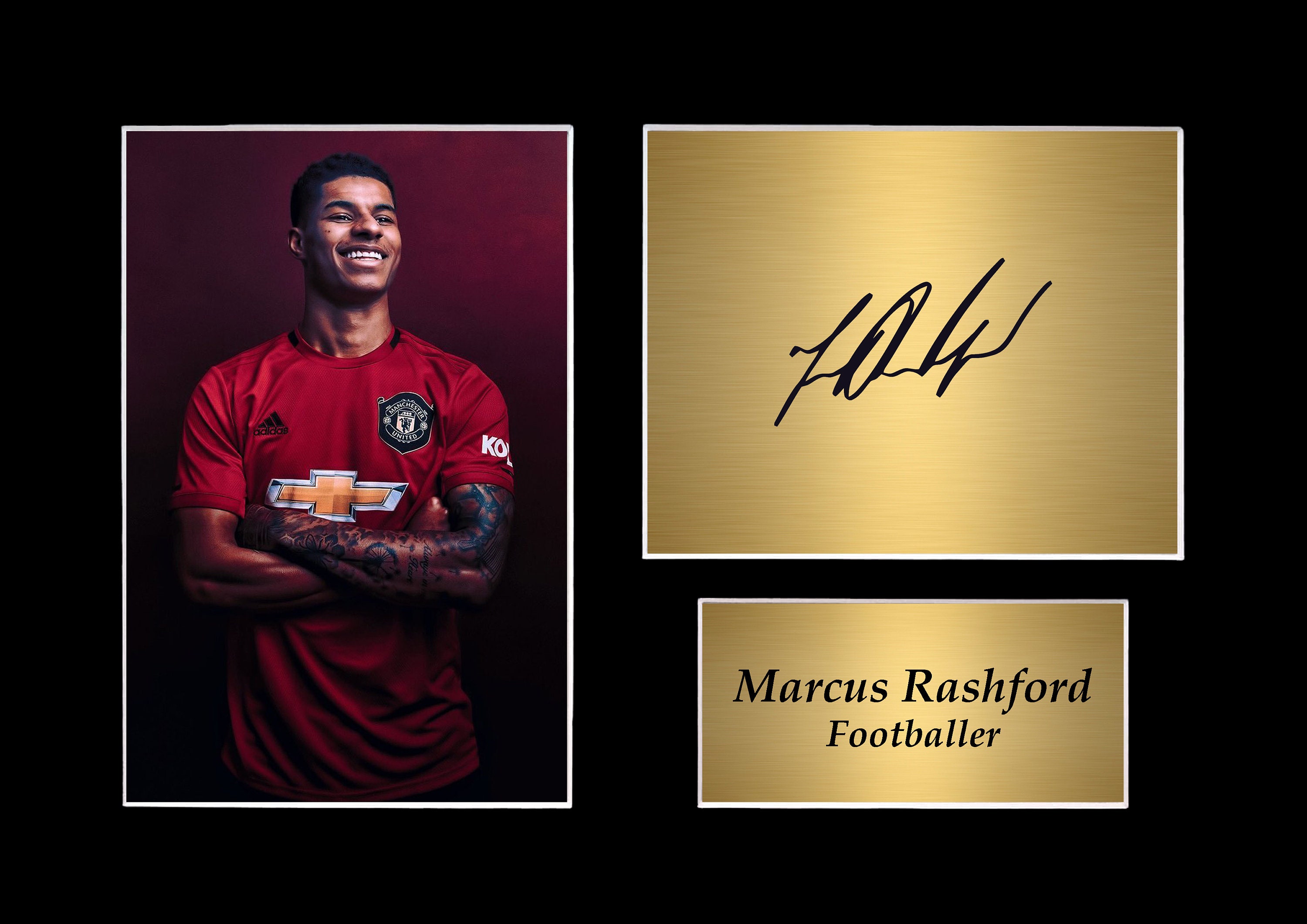 Signed Marcus Rashford Mount Autograph Print A4 - Etsy.de