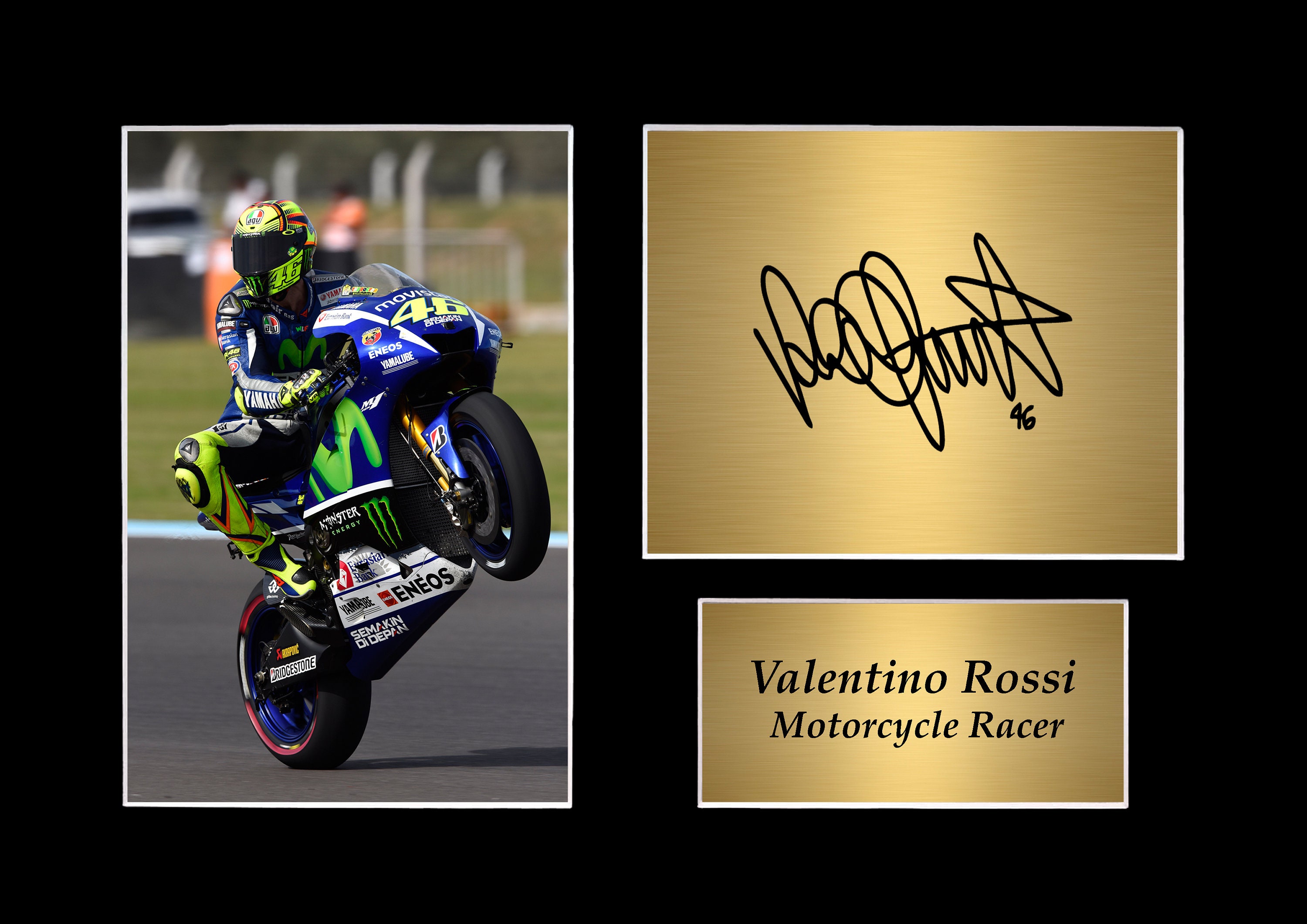 Signed Valentino Rossi Mount Autograph Print A4 - Etsy