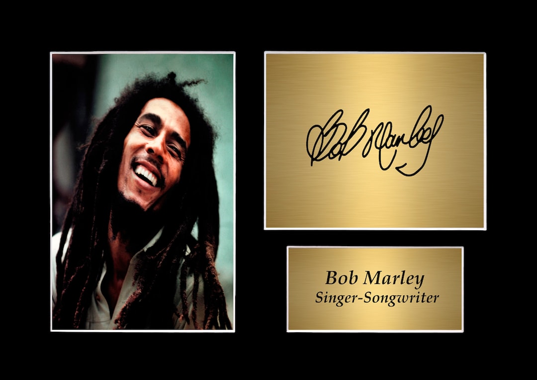 Signed Bob Marley A4 Mount Autograph Print - Etsy UK