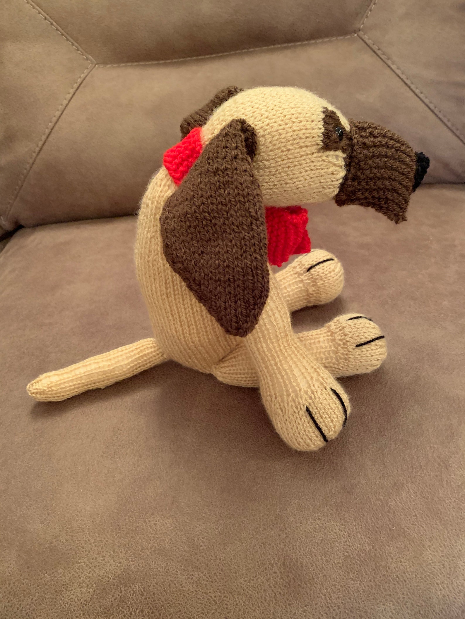 Great Dane Knitted Toy With Valentine Bow - Etsy