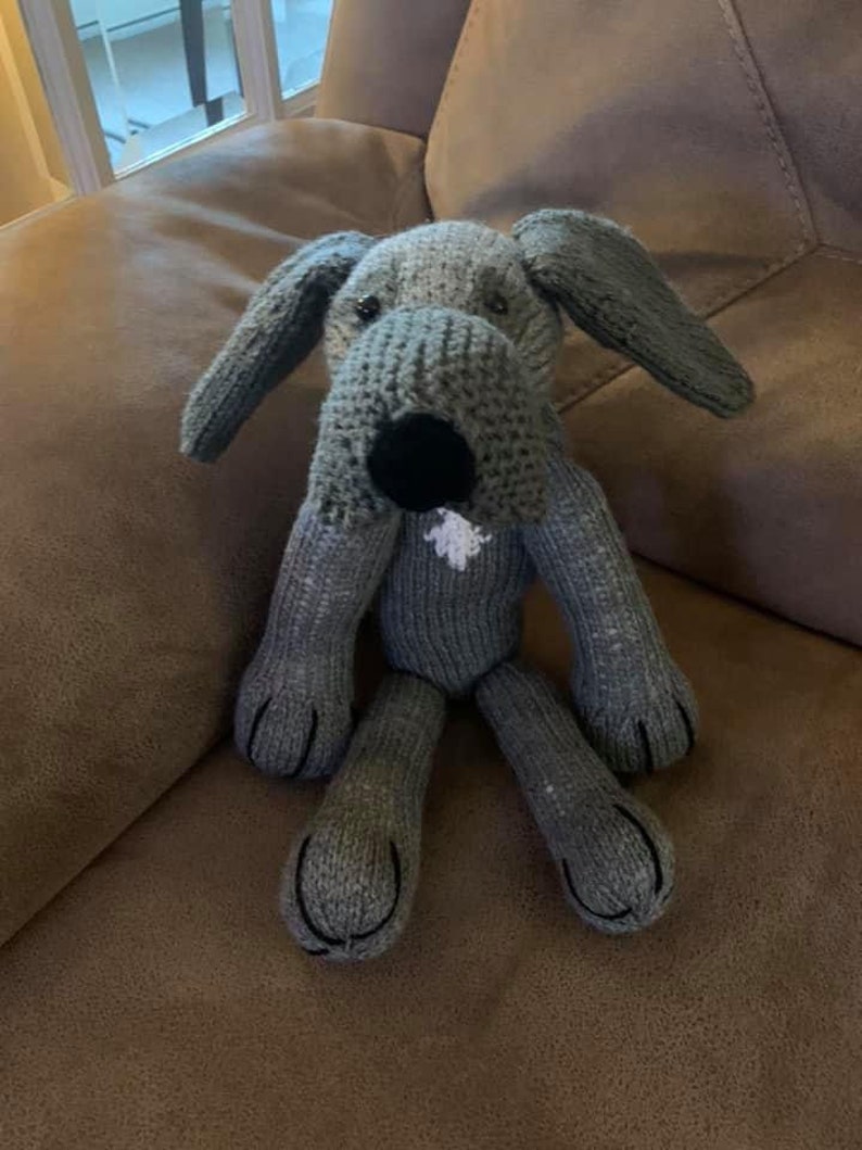 Great Dane Knitted Toy With Valentine Bow | Etsy