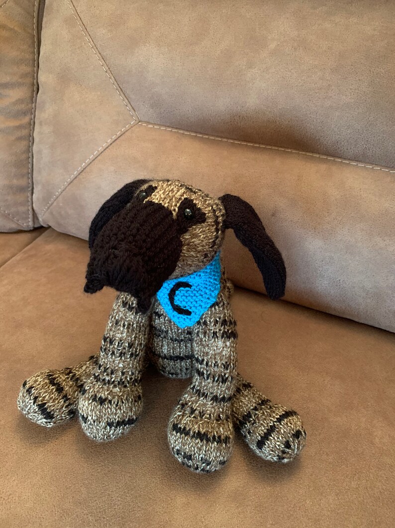 Great Dane Knitted Toy With Valentine Bow | Etsy