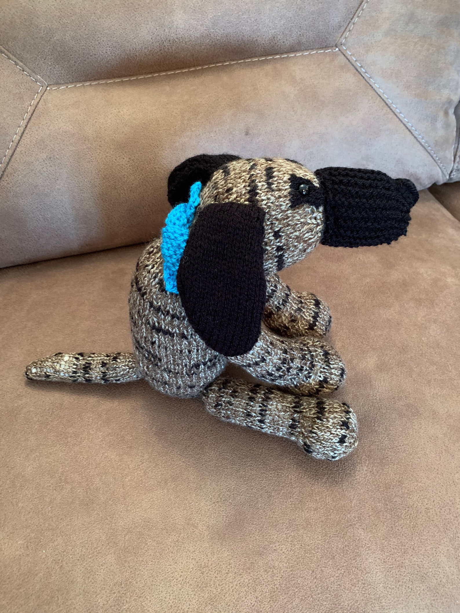 Great Dane knitted toy with Valentine bow | Etsy