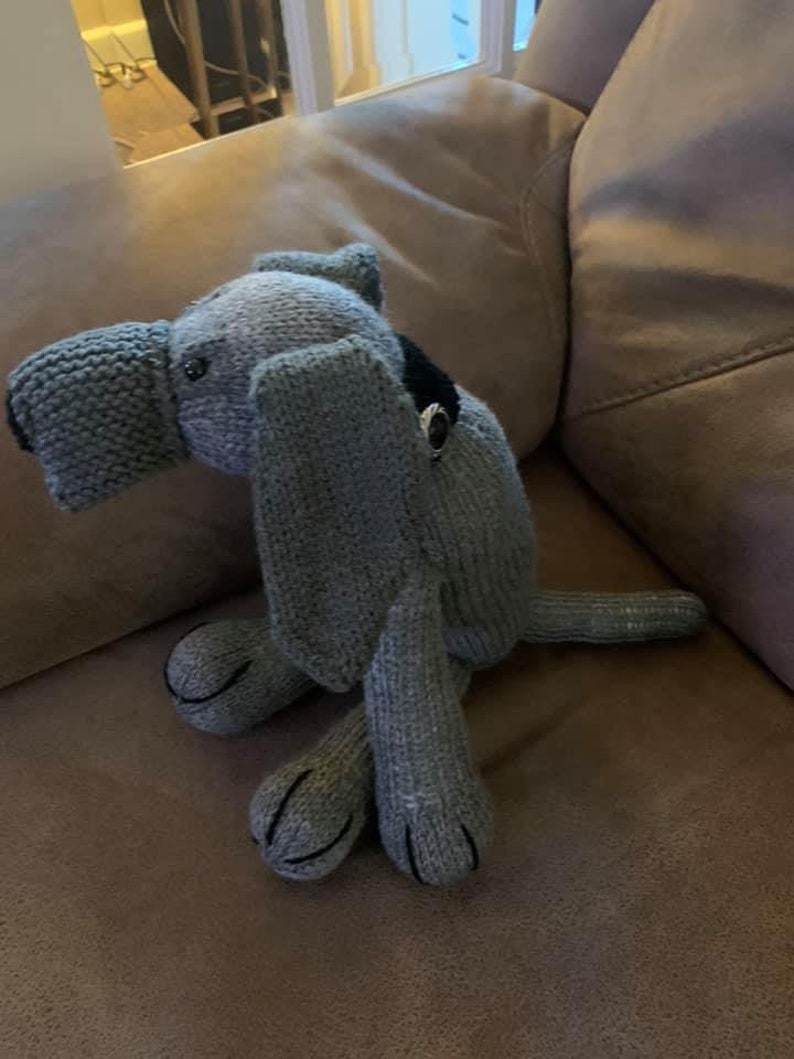 Great Dane Knitted Toy With Valentine Bow | Etsy