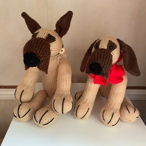 Great Dane Knitted Toy With Valentine Bow - Etsy