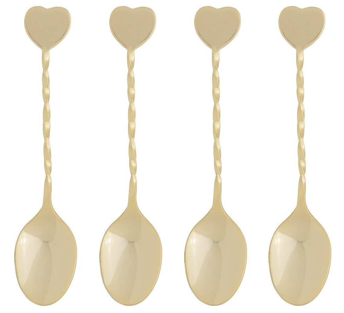 Little Heart Shaped Spoons Gold Set of 8 Red Rapture - Etsy