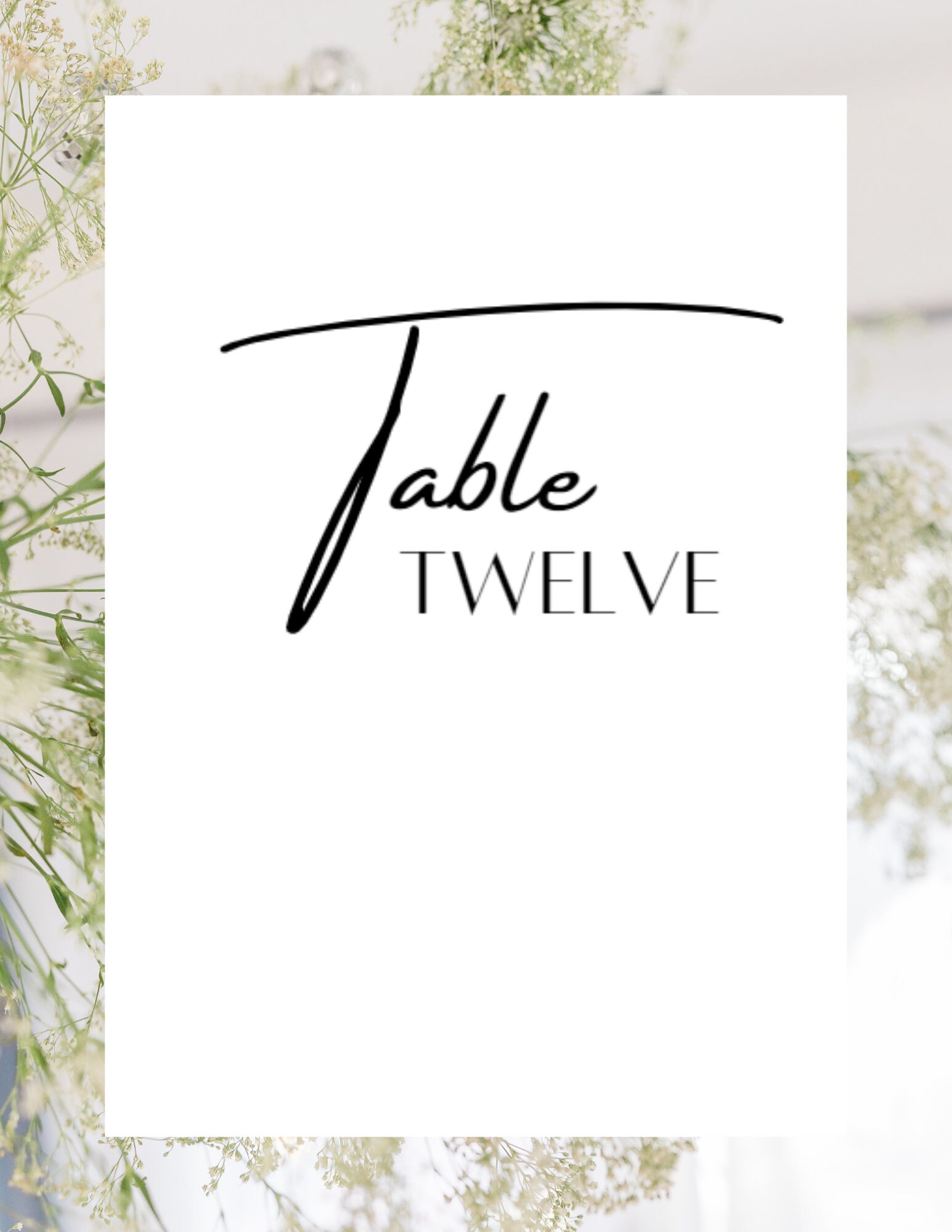 Table Numbers Printable Table Numbers Wedding Table Numbers | Etsy