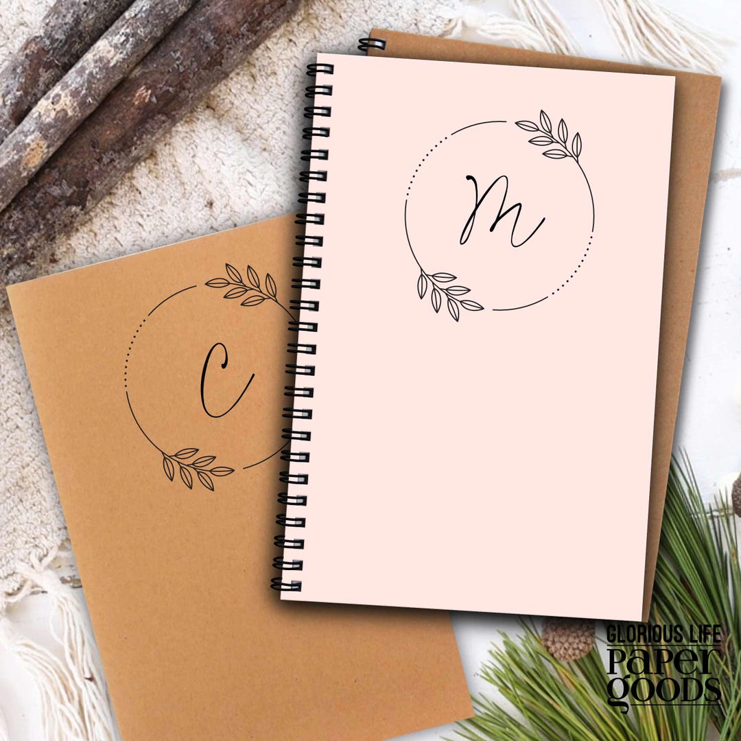 Personalized Initial Journal Monogram Spiral Notebooks Personalized ...
