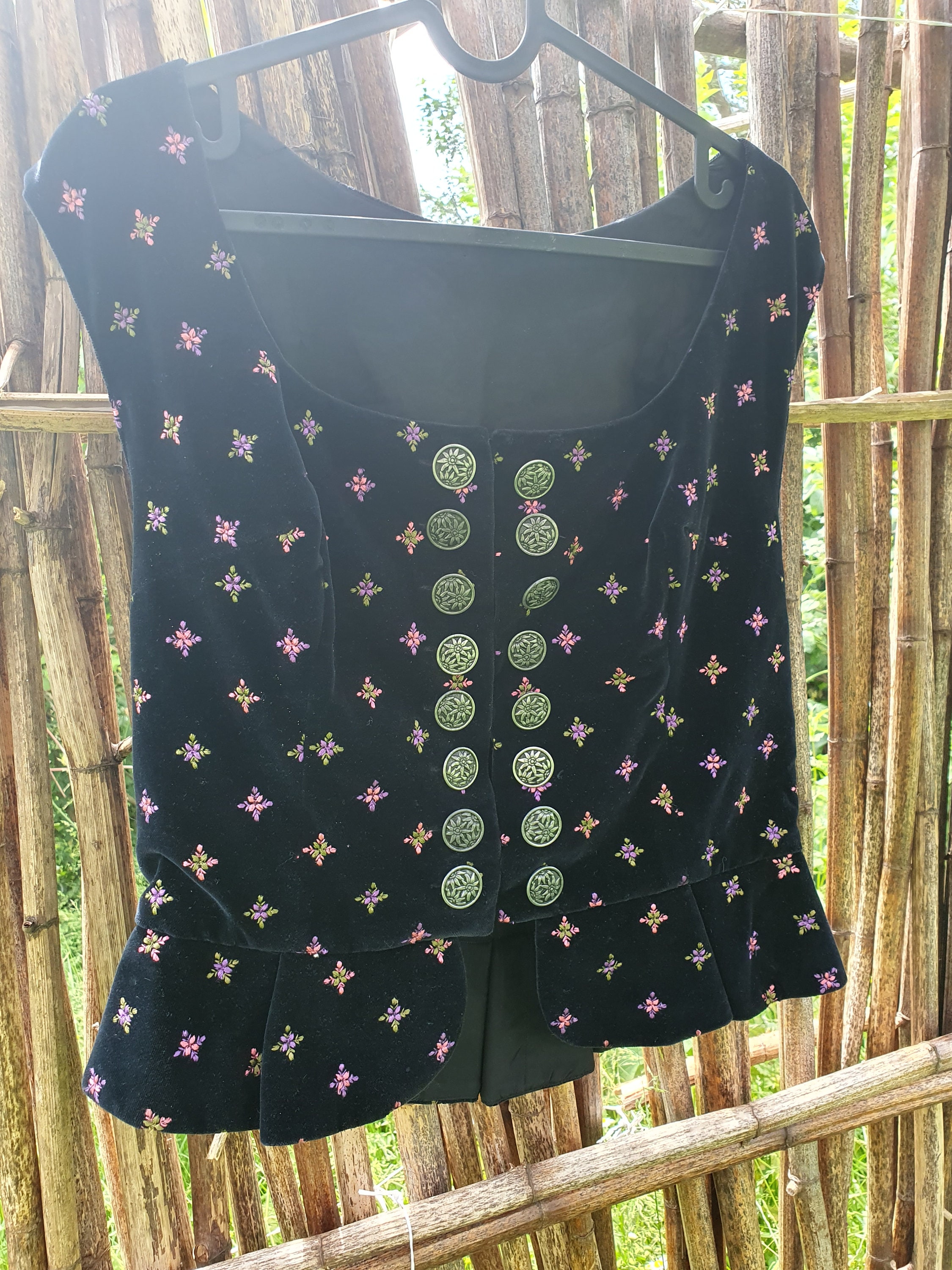 Rare Vintage 90s Velvet Top, Elegant German Cottage Style, Bavarian ...