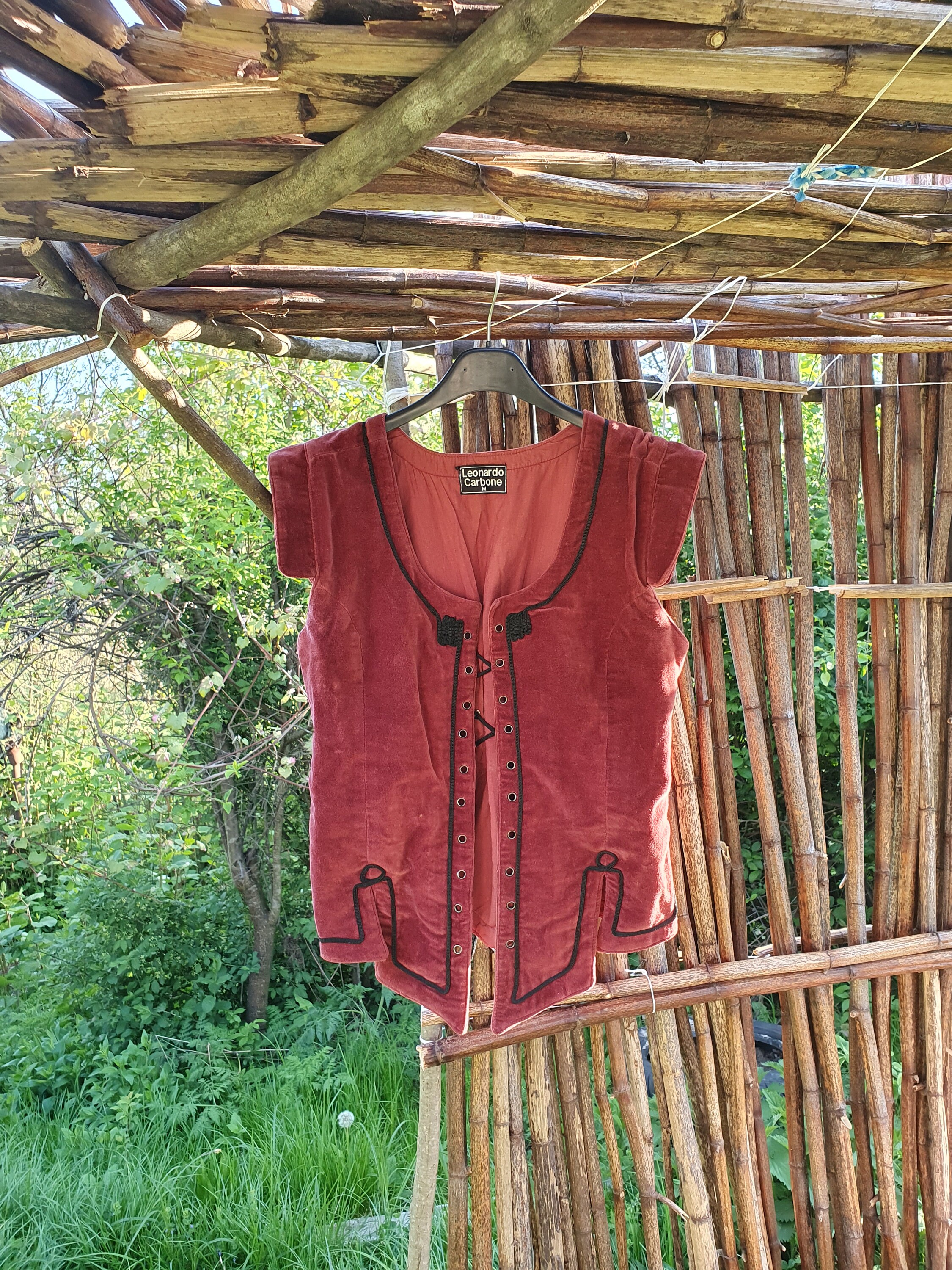 Vintage Women Medieval Velvet Bodice Corset ,sleeveless, Brand Leonardo ...