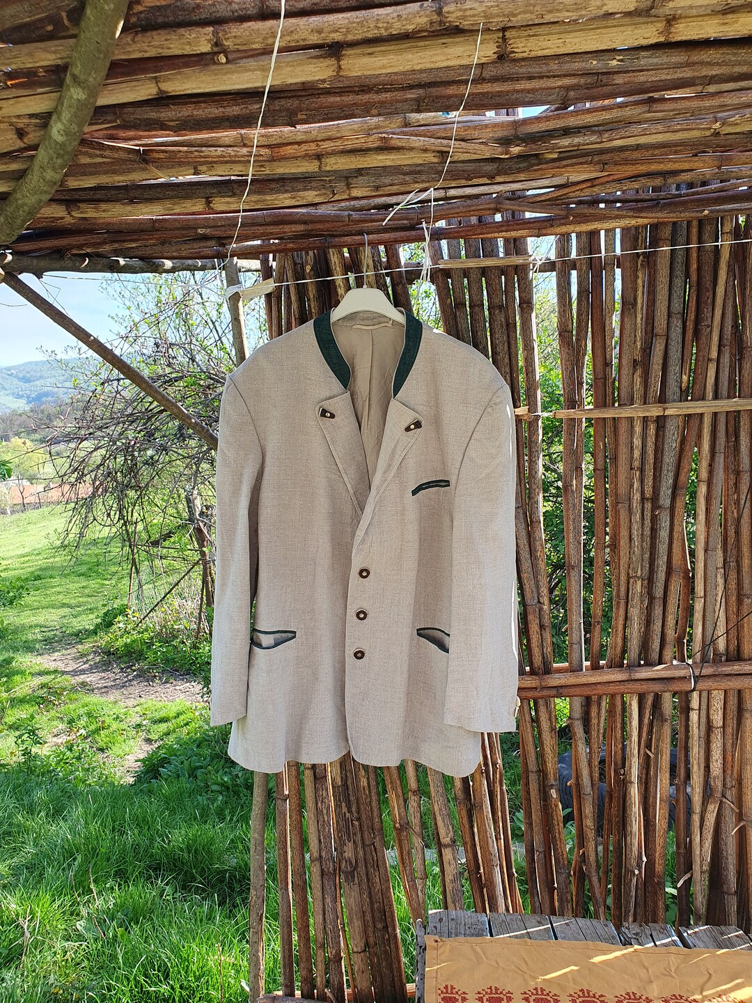 Vintage Rare 90s Linen Coat , Trachten Style Blazer, Size M,brand Alpen ...