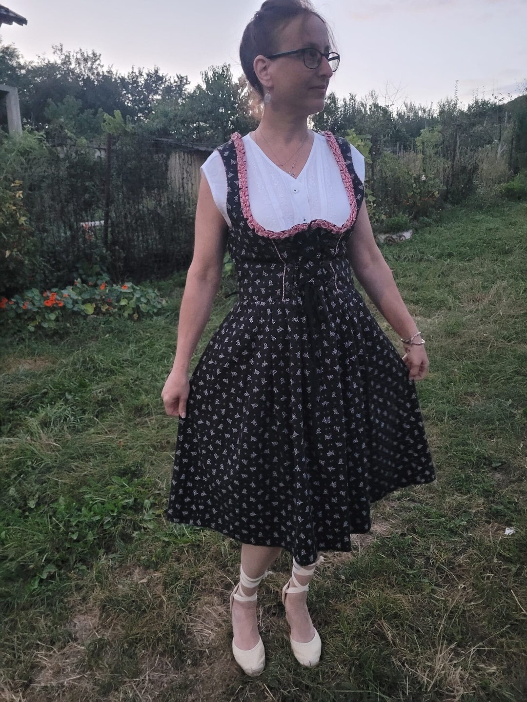 Vintage Tyrolean Dress, Size DE 44, M, Oktoberfest Folk German Dress ...