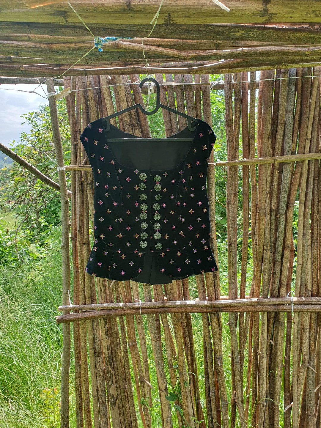Rare Vintage 90s Velvet Top, Elegant German Cottage Style, Bavarian ...