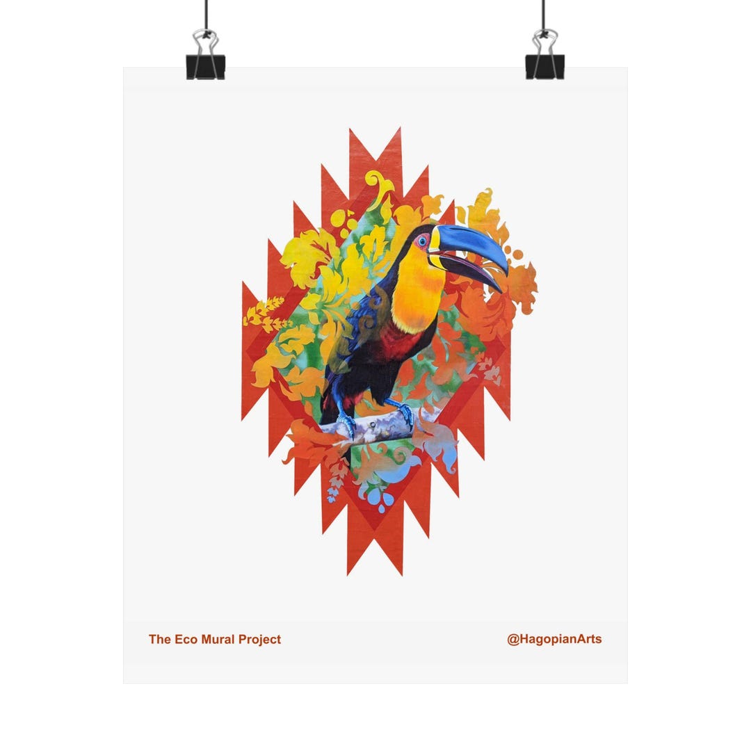 Channel-billed Toucan Eco Mural 9 Vertical Fine Art Print, Fine Art ...