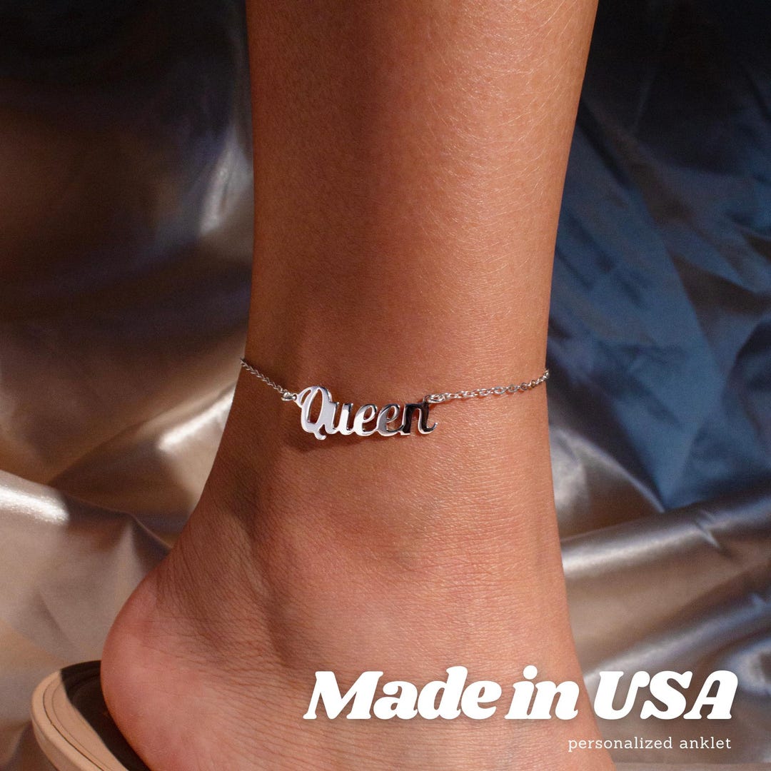 Personalized Name Anklet: Handmade 925 Sterling Silver, Made in USA - Etsy
