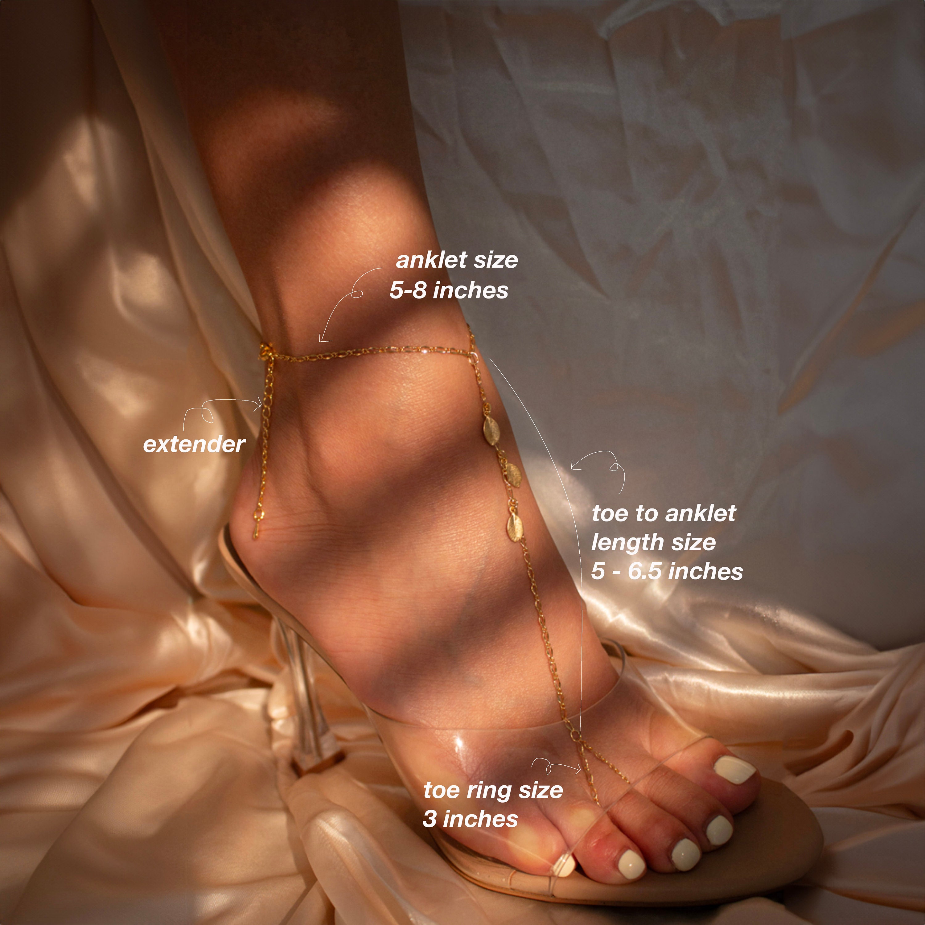 Gold Leaf Toe Anklet: Dainty Foot Chain, 16K Plated Jewelry - Etsy