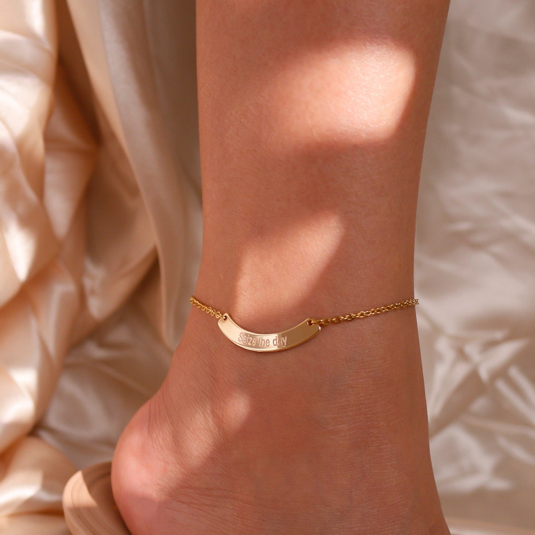 Personalized Gold Anklet Custom Name Anklets Gift Dainty Anklet ...