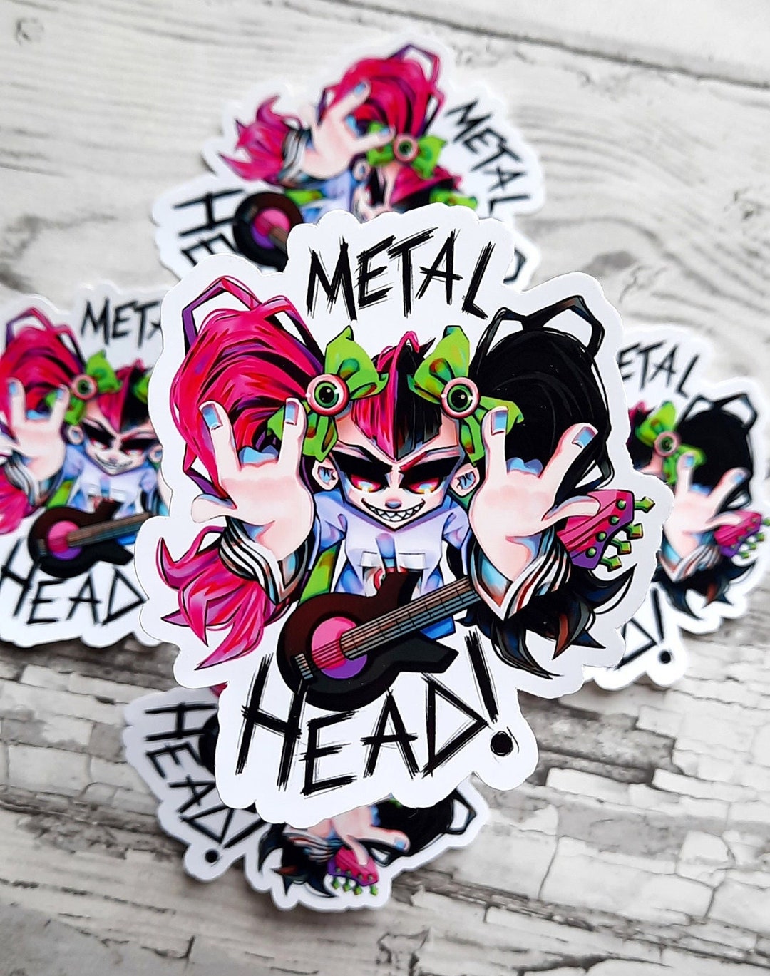 Metal Head Sticker, Metal Music Fan, Metal Music Gift, Cute Music ...