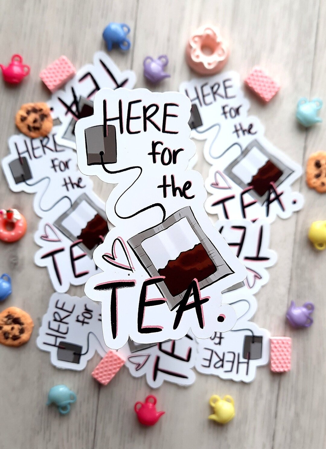 Here for the TEA, Tea Sticker, Teabag Sticker, Cuppa Tea Lover, Cup of ...