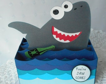 Shark Pop up Card - Etsy