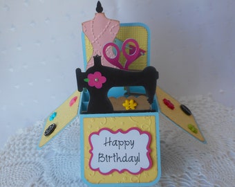 Sewing Machine Pop up Card - Etsy