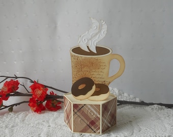 Coffee Pop up Card - Etsy
