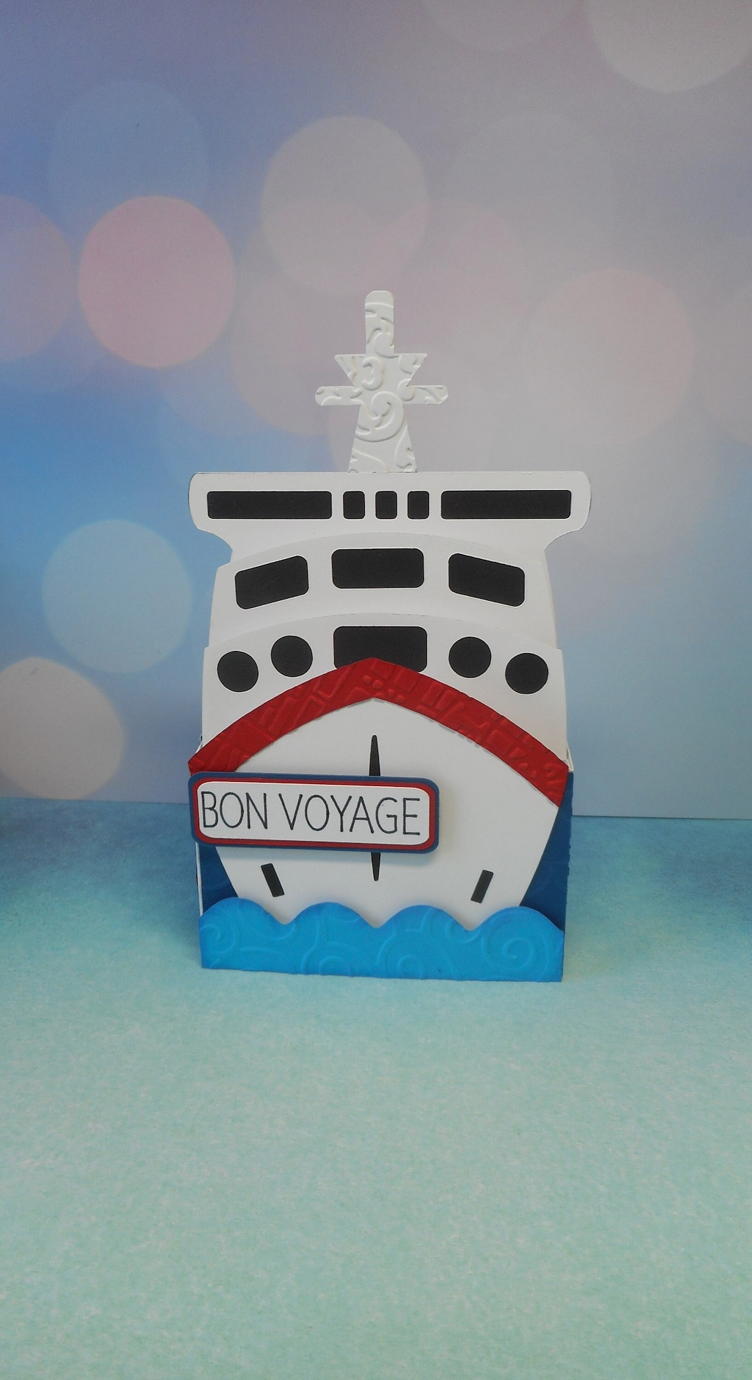 Cruise Ship Box Card, Handmade 3D Cruise Ship Card, Homemade Popup ...