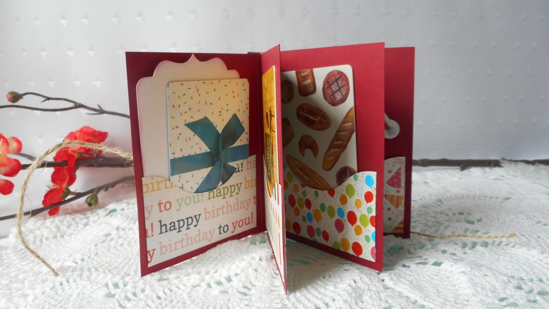 Handmade Multiple Gift Card Holder Mini Booklet: Birthday, Shower ...