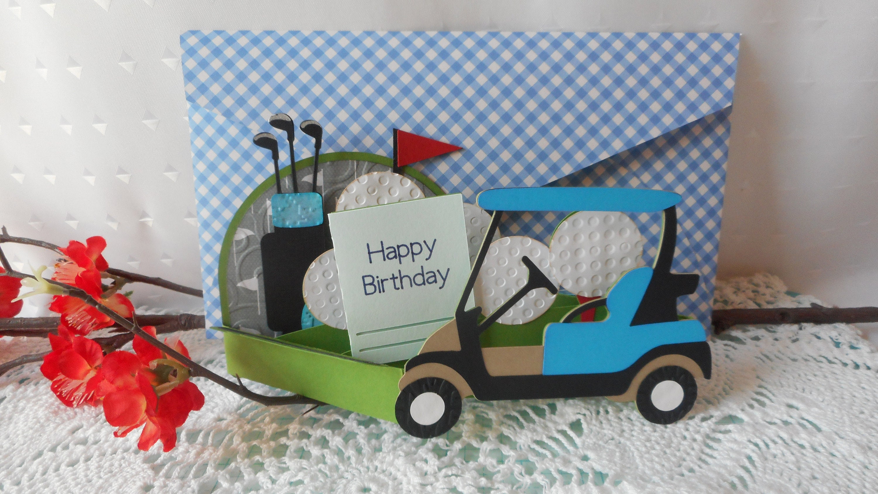 Golf Cart 3D Pop-up Box Card Golf Cart Handmade Card Blank | Etsy