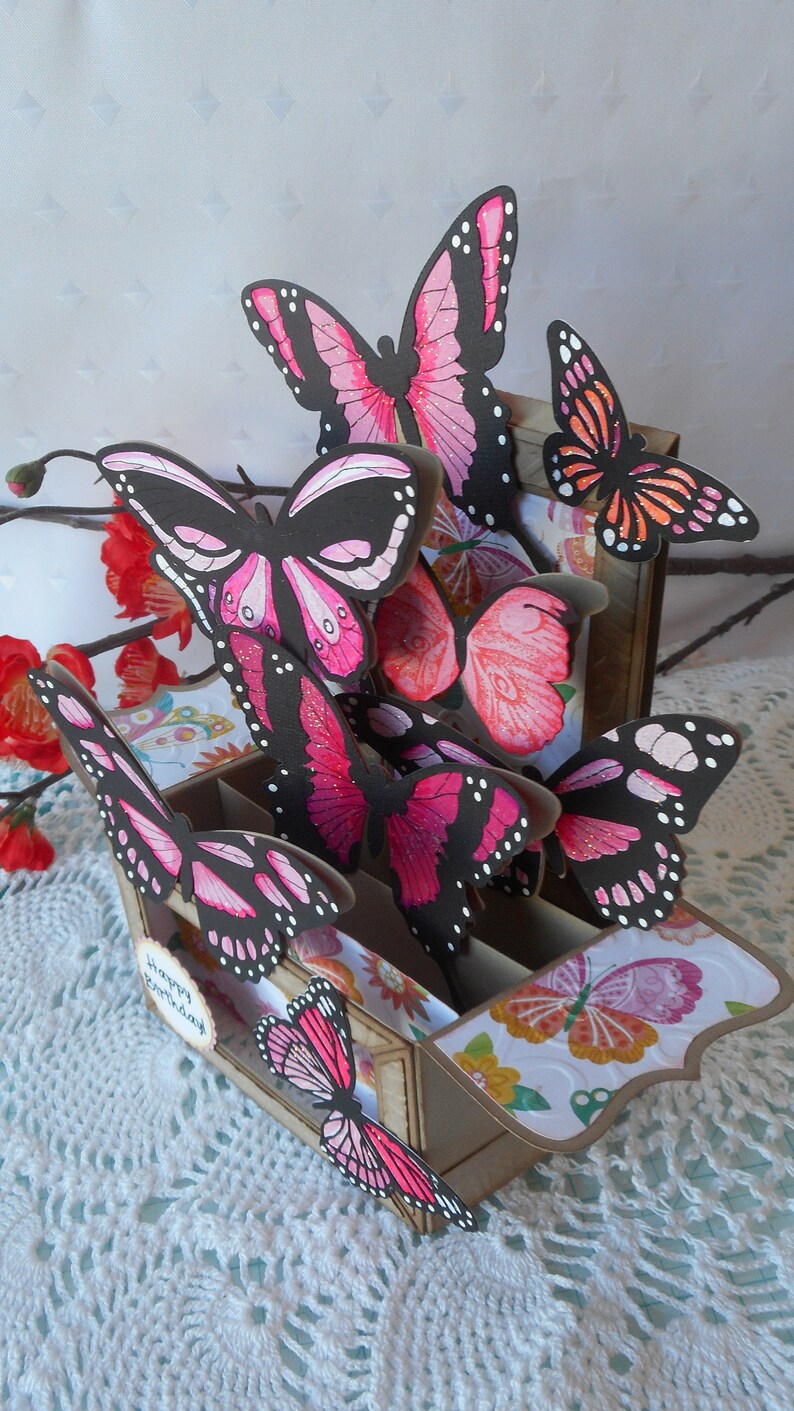 Flutter Butterfly Pop-up Birthday Cards Handmade Birthday - Etsy