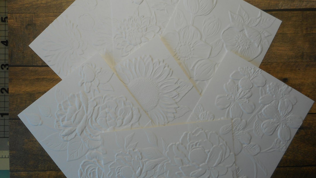 3D Floral Embossed Card Fronts Set Embossed Cardstock 2D - Etsy