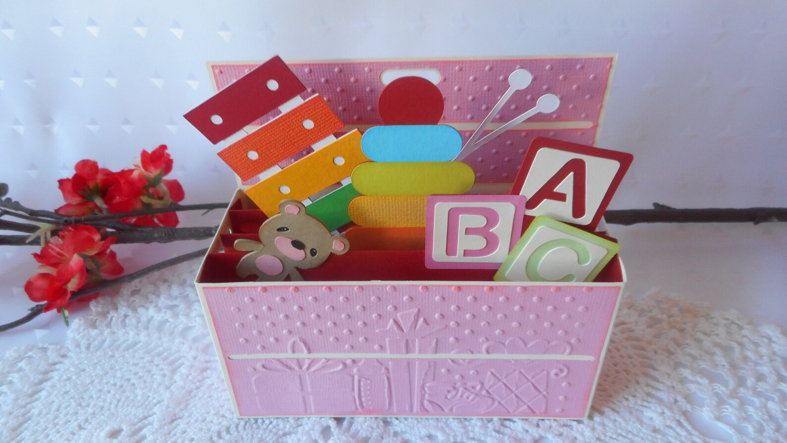 Toy Chest Pop-up Box Card Baby Toy Box 3D Card Blank | Etsy