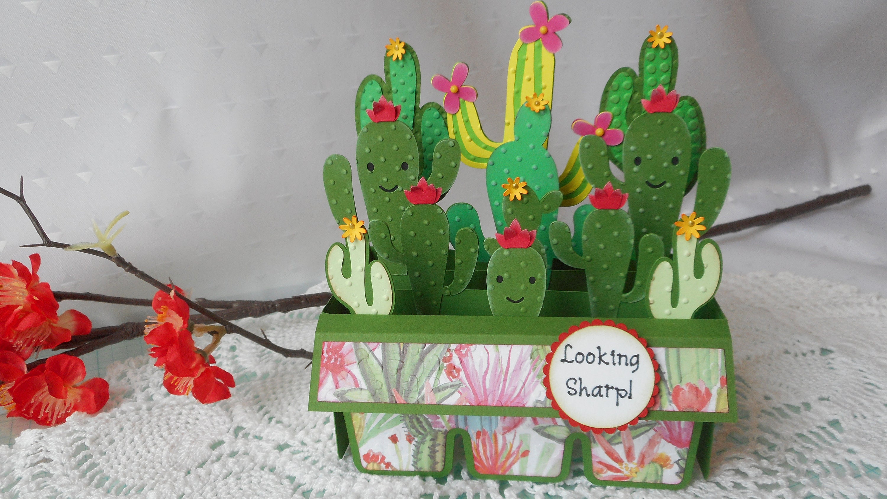 Cactus 3D Pop-up Box Card Handmade Blnk Cards Mother's | Etsy