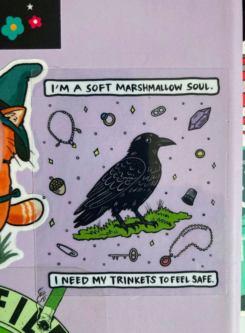 Soft Soul Crow Trinkets Vinyl Sticker - Etsy
