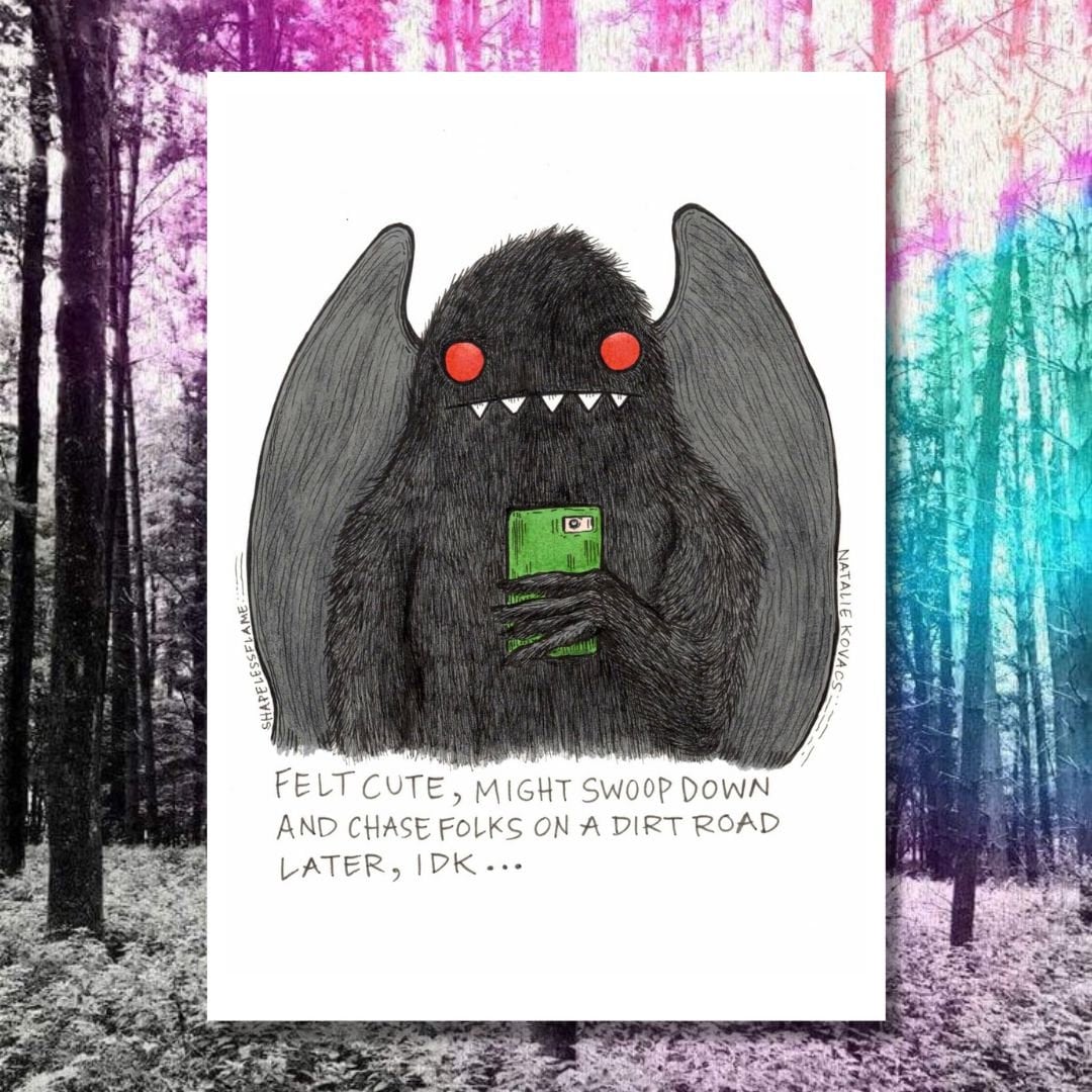 Felt Cute Mothman Art Print - 5x7 - Etsy