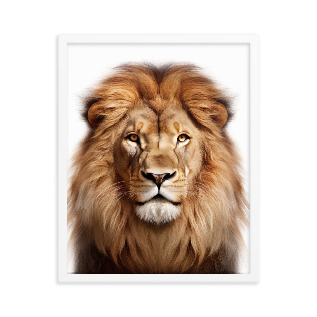 Framed Poster Lion Head - Etsy