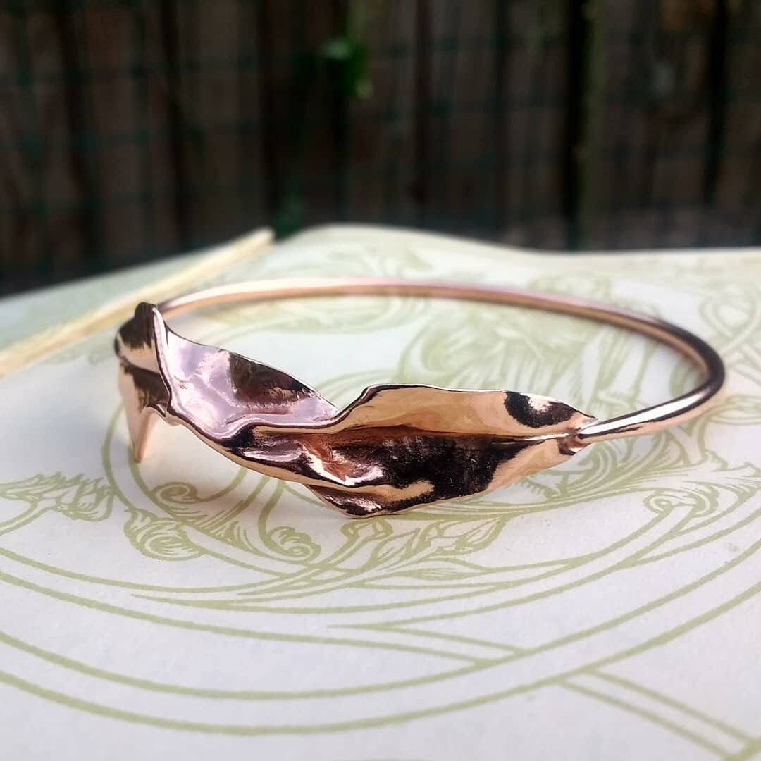 Organic Copper Bangle Metal Origami Bangle Elegant Copper Jewelry Elegant Bracelet Fold Formed Bangle Christmas Gift for Her
