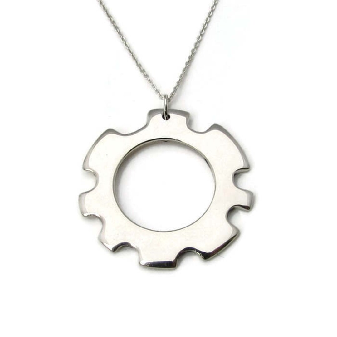 Collar de engranajes Steampunk de lujo / Colgante mecánico de plata de ...