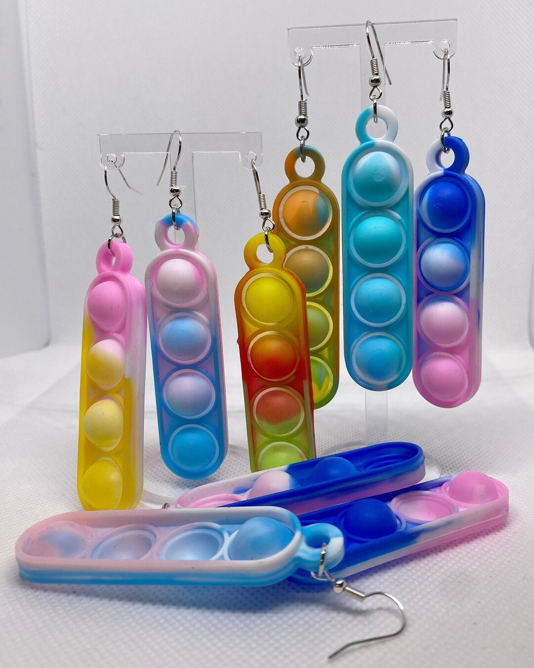 Pop It Fidget Earrings Fidget Toys Functional Earrings Popit - Etsy