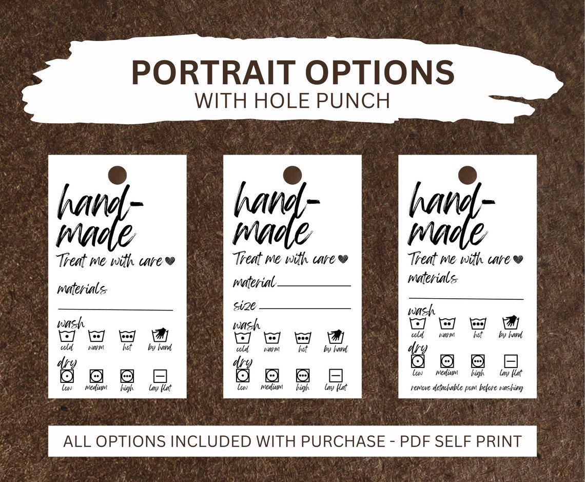 DIGITAL DOWNLOAD Printable Care Cards for Handmade Items - Etsy