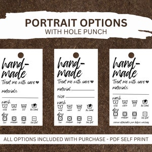 DIGITAL DOWNLOAD Printable Care Cards for Handmade Items Script Font ...