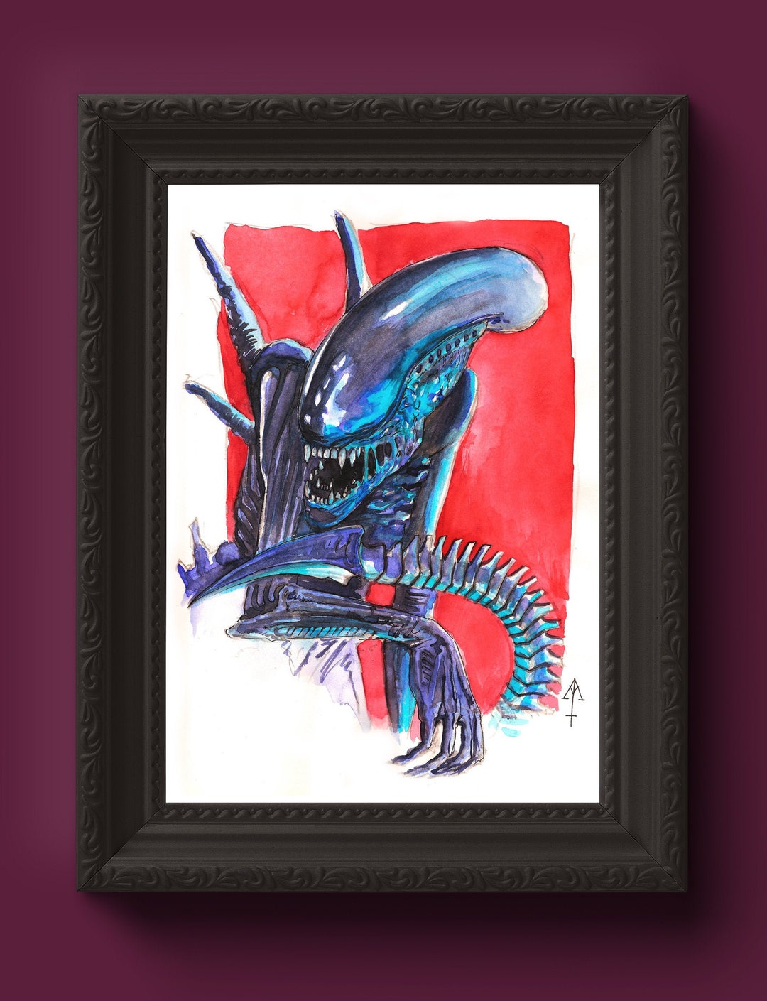 Alien Xenomorph Horror Art Dark Art Gothic Art Sci Fi Art Gamer Gift ...