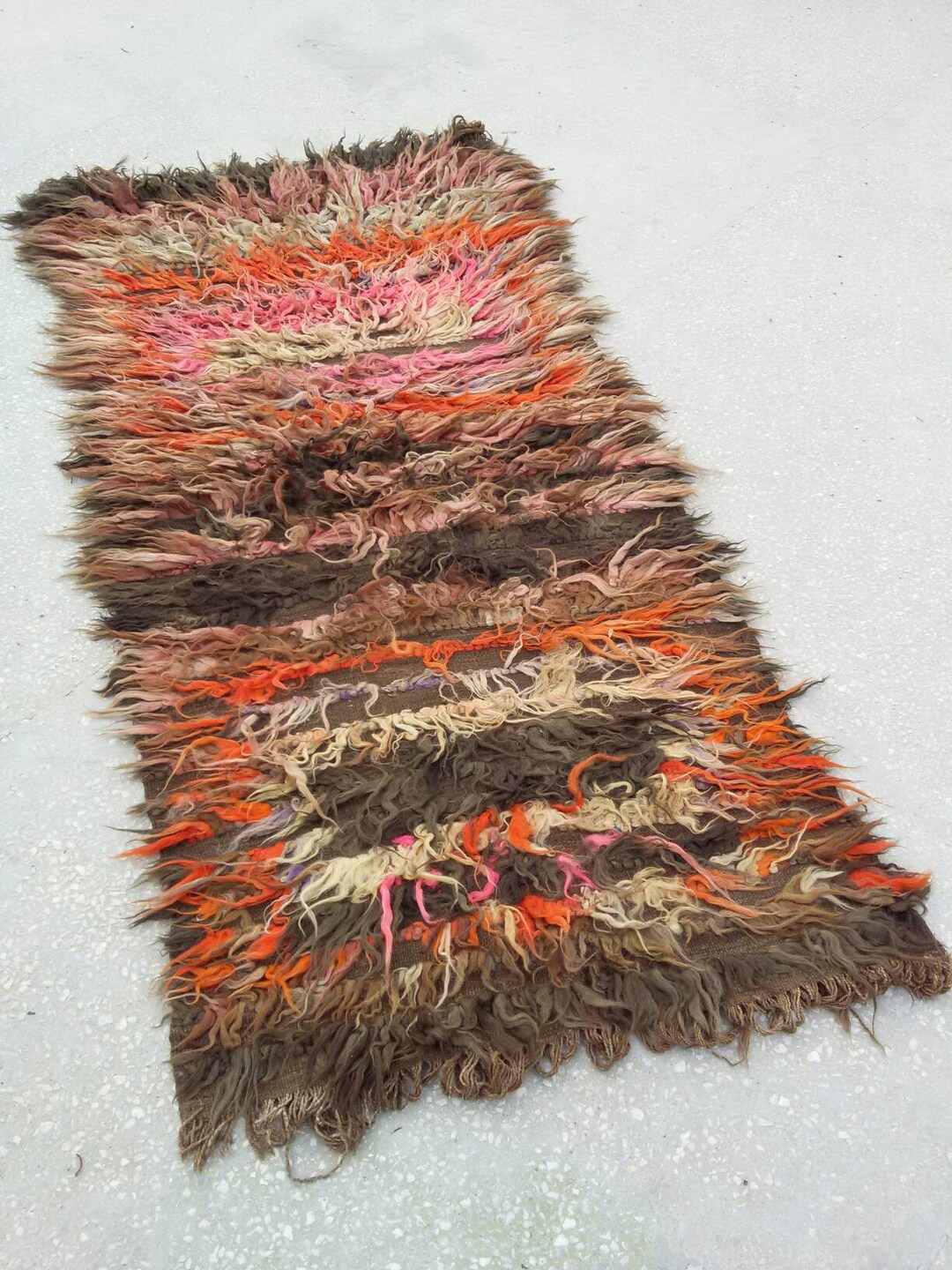 Wool Colorful Shaggy Rug, Long Pile Tulu Carpet, Moroccan Style Flokati ...